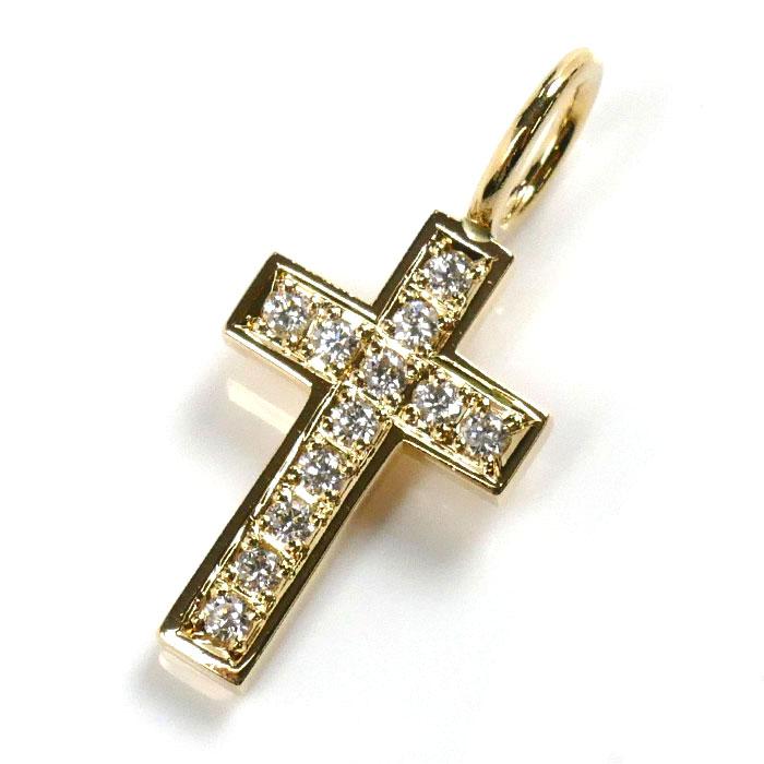 SJX K18YG イエローゴールド クロス ダイヤ ペンダントトップ ダイヤモンド0.12ct 1.3g レディース 中古 美品 : sb24-1206-31 : 古恵良販売 - 通販 ...