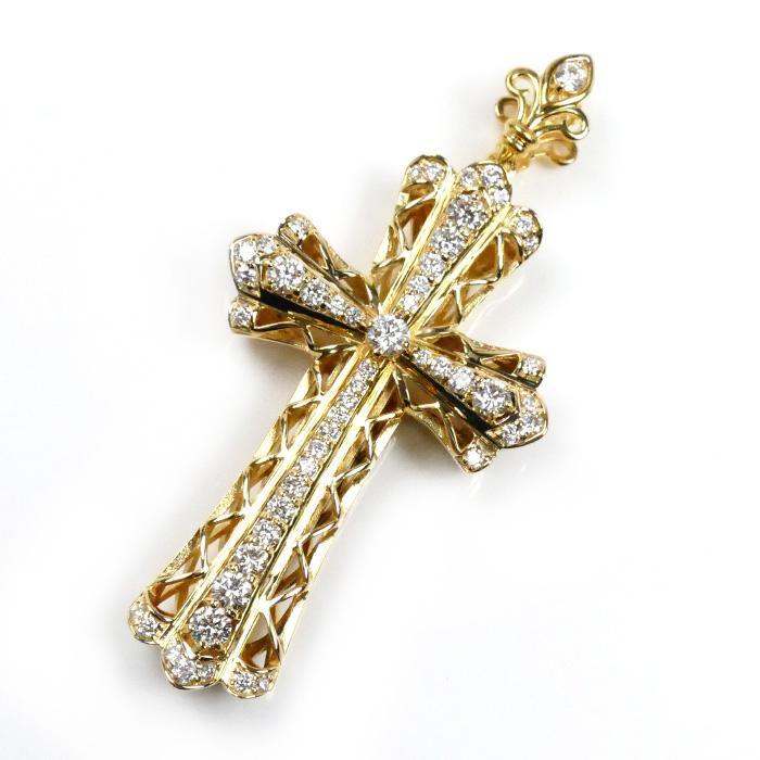 ゆきざき K18YG イエローゴールド ヨビコ クロス ペンダントトップ W31297.12.6.5 ダイヤモンド0.80ct 9.2g レディース 中古 : 古恵良販売 - 通販 ...