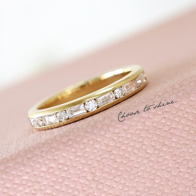 ダイヤモンド リング エタニティ レディース 指輪 0.4ct k18 18金 18k イエロー ホワイト ピンク ゴールド バケット バゲット バゲットカット ゆびわ 日本製 : koff ...