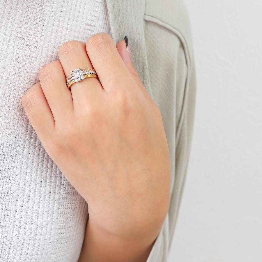 ダイヤモンド リング レディース 指輪 0.4ct k18 18金 18k ゴールドリング バケット バゲットカット ダイヤモンド ゆびわ 重ね付け 細身 日本製 :r02127k:koff ...