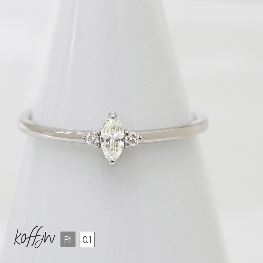 リング レディース ダイヤモンド プラチナ pt900 マーキス 0.1ctup シンプル スリーストーン 3石 華奢 極細 指輪 人気 レイヤード 日本製 : koff - 通販 ...