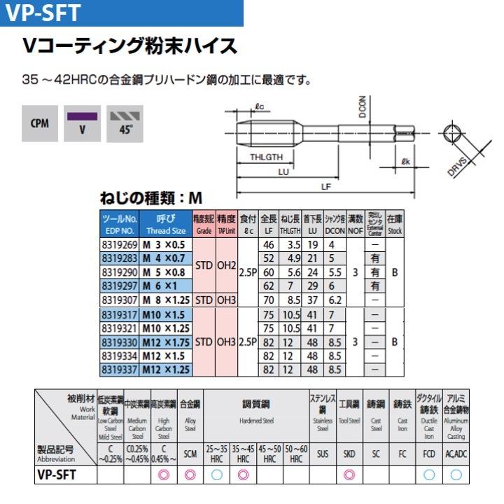 【定形外可】OSG VP-SFT M12x1.75 STD OH3 スパイラルタップ Vコーティング粉末ハイス 在庫区分B : 工具のひょうたん - 通販 - Yahoo!ショッピング
