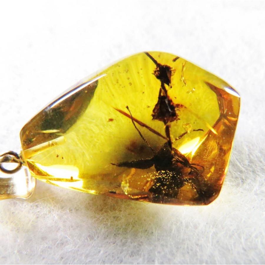琥珀メキシコ産レインボーアンバー・花入り琥珀K18ペンダント 琥珀メキシコ産レインボーアンバー・花入り琥珀K18ペンダント