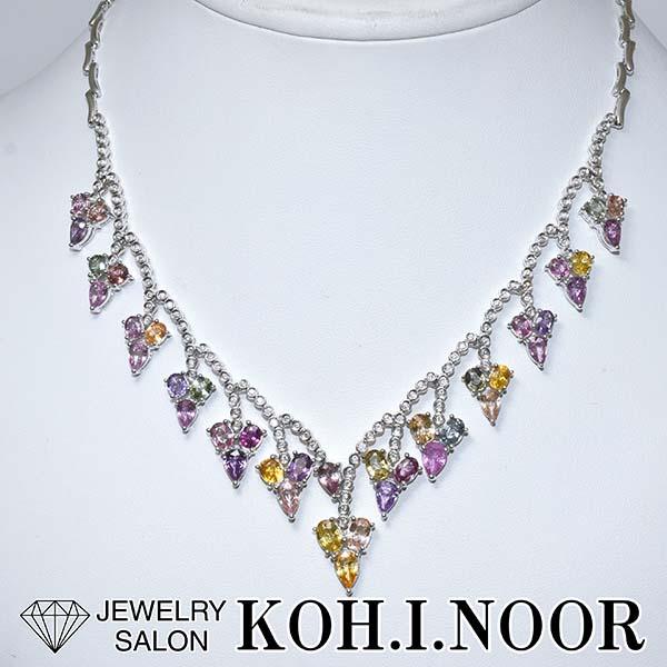 サファイア 22.30ct ダイヤモンド 0.85ct 18金ホワイトゴールド K18WG ネックレス : ジュエリーサロン コイノール - 通販 - Yahoo!ショッピング