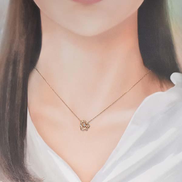 4℃ ダイヤモンド 18金ピンクゴールド K18PG ネックレス 花 バラ フラワー ローズ : ジュエリーサロン コイノール - 通販 - Yahoo!ショッピング