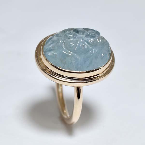 Shining Baby アクアマリン 10金イエローゴールド K10YG リング 13号 フラワー 花 降旗智子 : ジュエリーサロン コイノール - 通販 - Yahoo!ショッピング