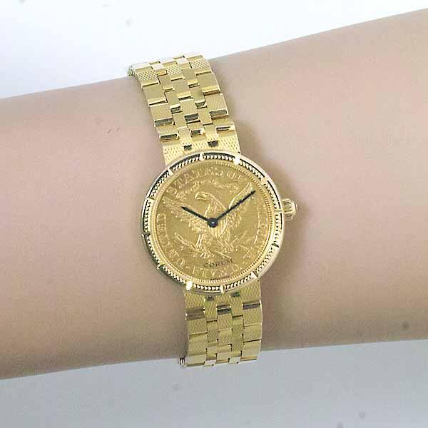 CORUM コルム コインウォッチ 5ドル 55.300.56 H44 レディース 21.6金 K21.6 18金イエローゴールド K18YG 手巻 約49g : ジュエリーサロン コイノール ...