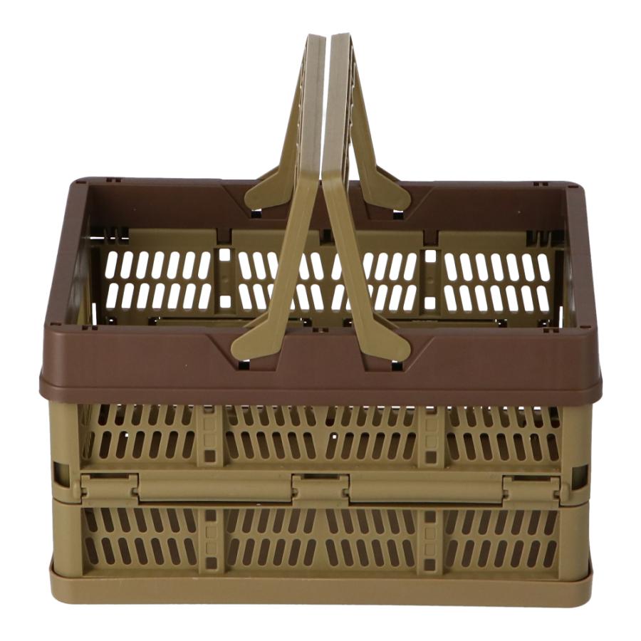 コーナン オリジナル LIFELEX 取っ手付き折りたたみコンテナ ハーフ ベージュ/ブラウン KO14−9318 使用時（約）：幅220×奥行314×高さ190（mm） : コーナンe ...