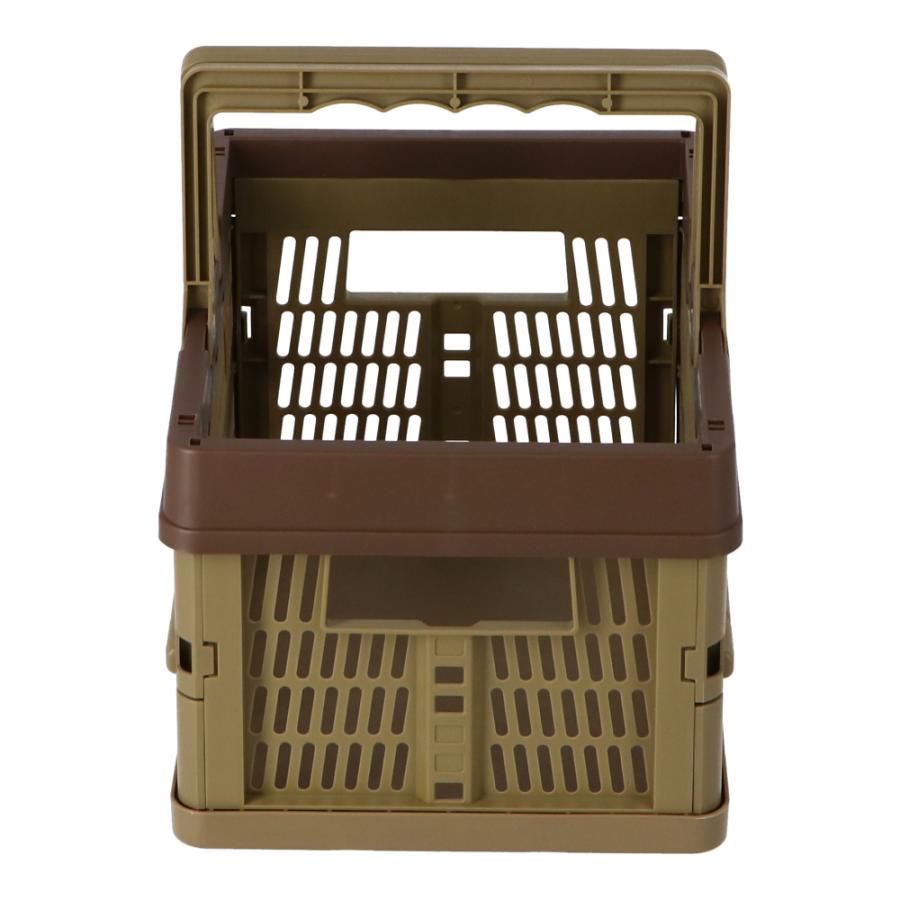 コーナン オリジナル LIFELEX 取っ手付き折りたたみコンテナ ハーフ ベージュ/ブラウン KO14−9318 使用時（約）：幅220×奥行314×高さ190（mm） : コーナンe ...