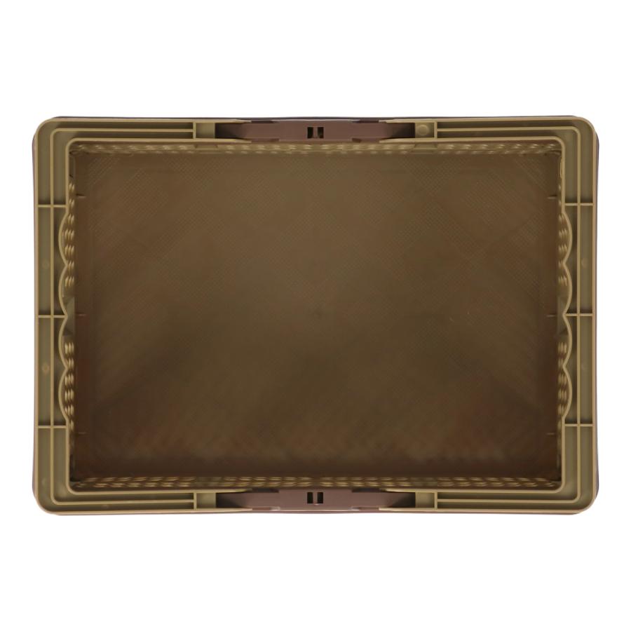 コーナン オリジナル LIFELEX 取っ手付き折りたたみコンテナ ハーフ ベージュ/ブラウン KO14−9318 使用時（約）：幅220×奥行314×高さ190（mm） : コーナンe ...