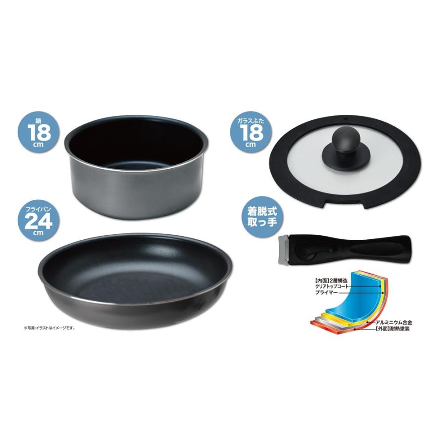 LIFELEX(ライフレックス） 鍋＆フライパンセット KHK05−7200 : コーナンeショップ Yahoo!ショッピング店 - 通販 - Yahoo!ショッピング