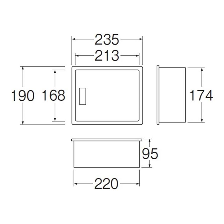 SANEI 散水栓ボックス（壁面用）R81-3-190X235 : コーナンeショップ Yahoo!ショッピング店 - 通販 - Yahoo!ショッピング