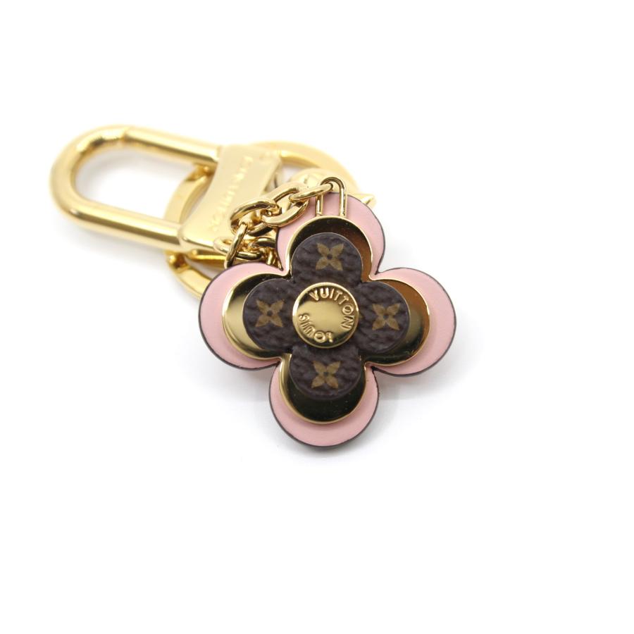 LOUIS VUITTON ルイヴィトン M63085 ポルトクレ ブルーミング フラワー チャーム キーリング キーホルダー ゴールド ...