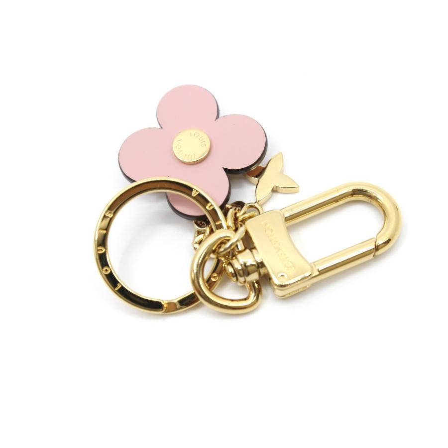 LOUIS VUITTON ルイヴィトン M63085 ポルトクレ ブルーミング フラワー チャーム キーリング キーホルダー ゴールド ...