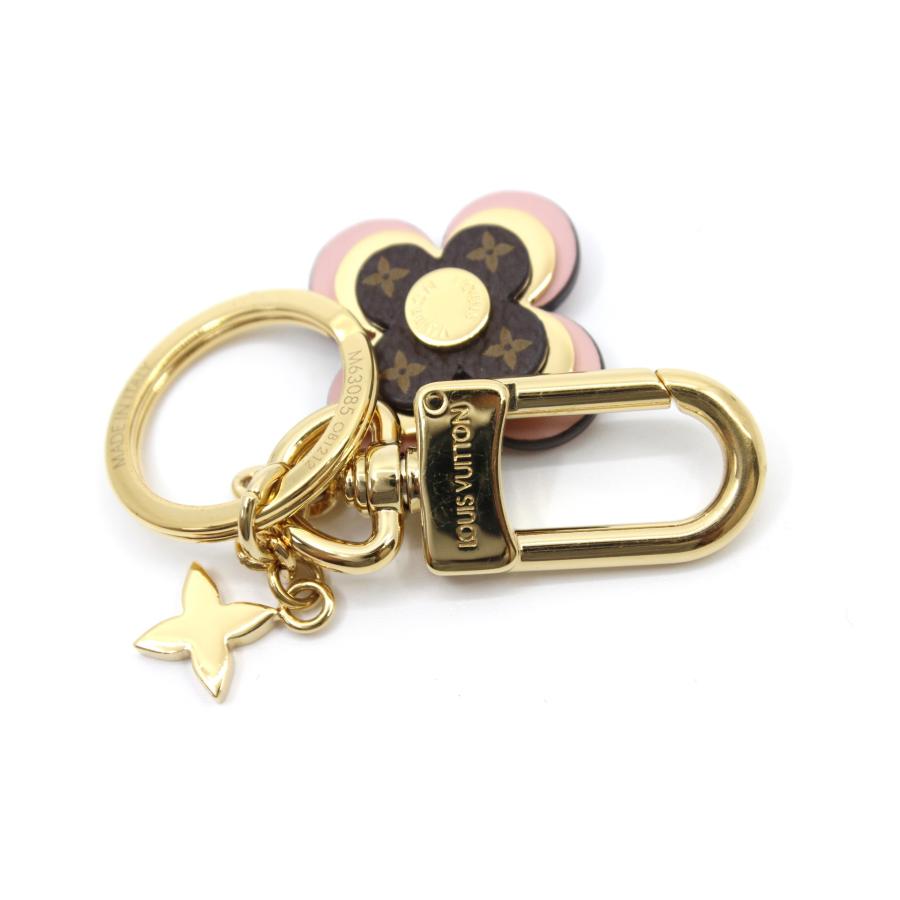 LOUIS VUITTON ルイヴィトン M63085 ポルトクレ ブルーミング フラワー チャーム キーリング キーホルダー ゴールド ...
