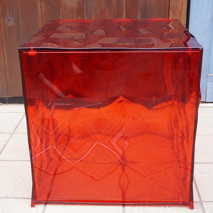 KARTELL カルテル OPTIC オプティック 扉付 キューブ イタリア モダン デザイナーズ 凹凸 組み合わせ 透明 レッド 赤 シンプル BK408 :BK408:kokoelma ...
