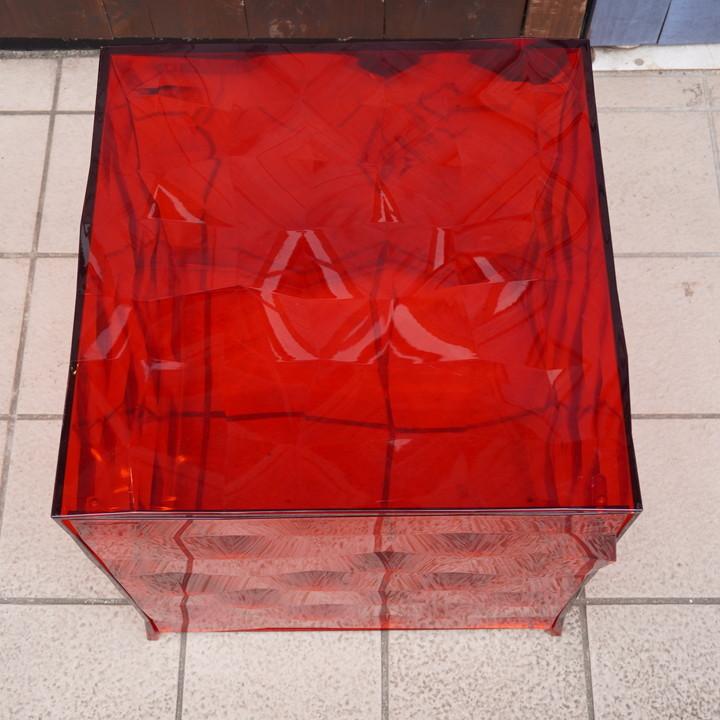 KARTELL カルテル OPTIC オプティック 扉付 キューブ イタリア モダン デザイナーズ 凹凸 組み合わせ 透明 レッド 赤 シンプル BK408 :BK408:kokoelma ...