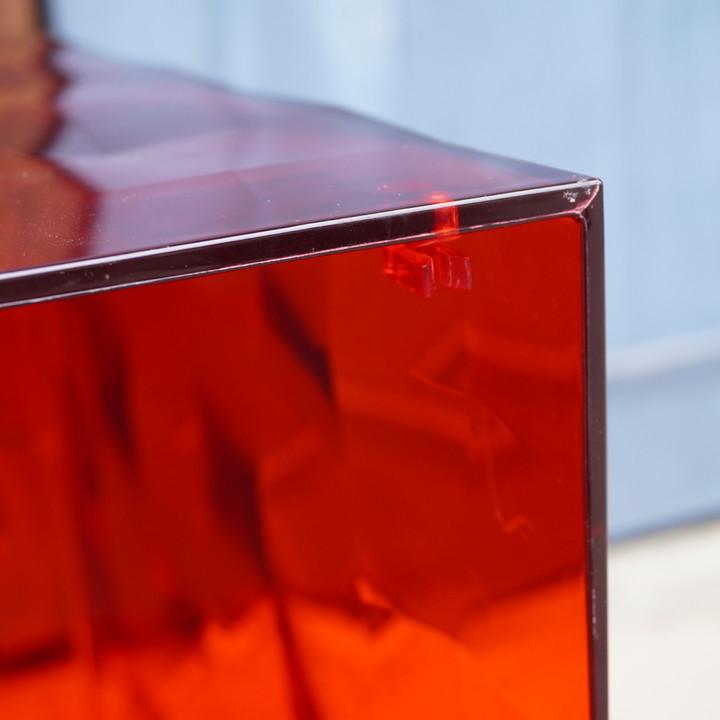 KARTELL カルテル OPTIC オプティック 扉付 キューブ イタリア モダン デザイナーズ 凹凸 組み合わせ 透明 レッド 赤 シンプル BK408 :BK408:kokoelma ...