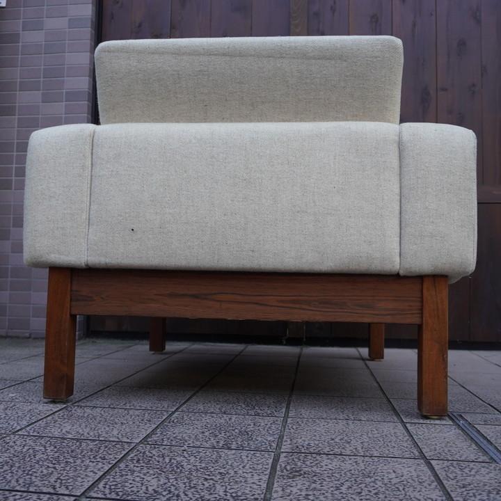 デンマーク製 ローズウッド シングルソファ アームチェア 1人掛けソファ 北欧家具 1Pソファ オフホワイト チェック柄 レトロ BL127 : kokoelma - 通販 - Yahoo ...