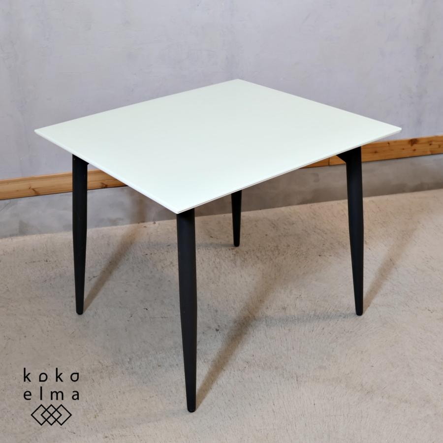 IDC OTSUKA 大塚家具 パシオン ガラストップ ダイニングテーブル モダン ホワイト色 スチール脚 スタイリッシュ 高級感 食卓 ...