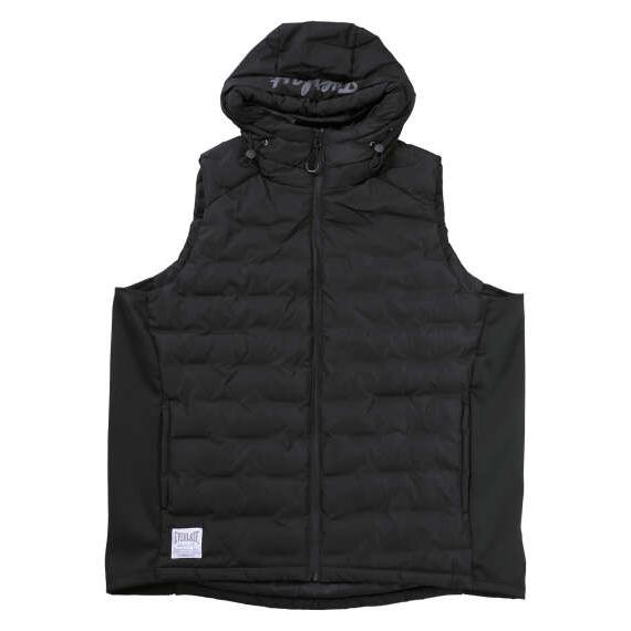 大きいサイズ メンズ EVERLAST 脇切替防風フード ベスト ホワイト 1273