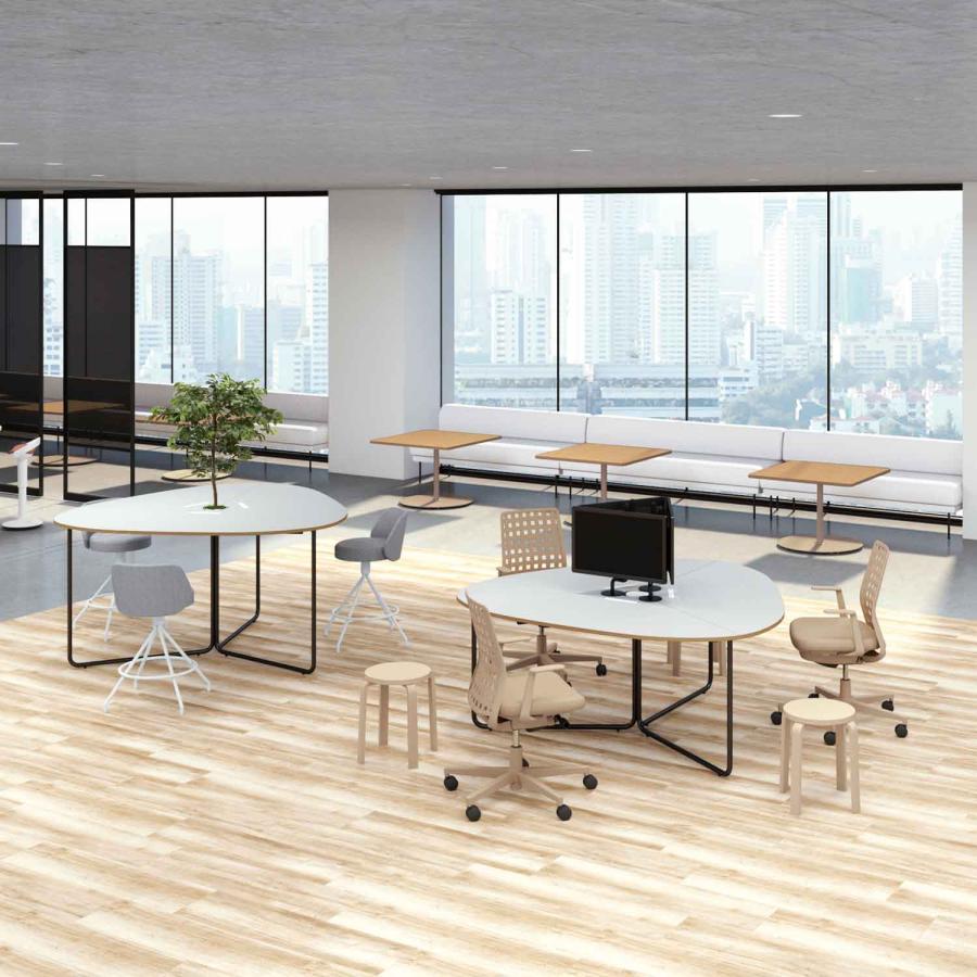 KOKUYO 【ラクラク納品】コクヨ テーブル Franka フランカ TFK-UT1817YM コの字脚テーブル スチール脚 三角形 スタンダード天板 W177×D170×H90cm 電源4 ...