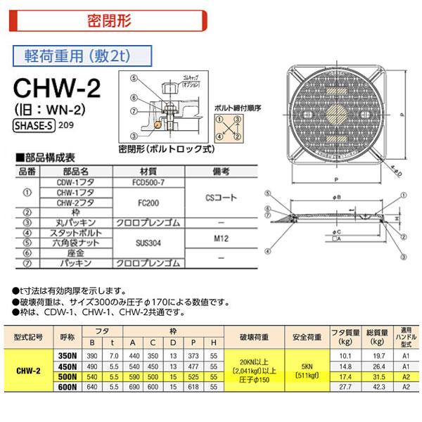 中部コーポレーション 軽荷重用 Φ500 ボルトロック式 ハイグリップタイプ マンホール カバー 密閉形 CHW-2-500N : 59555 ...