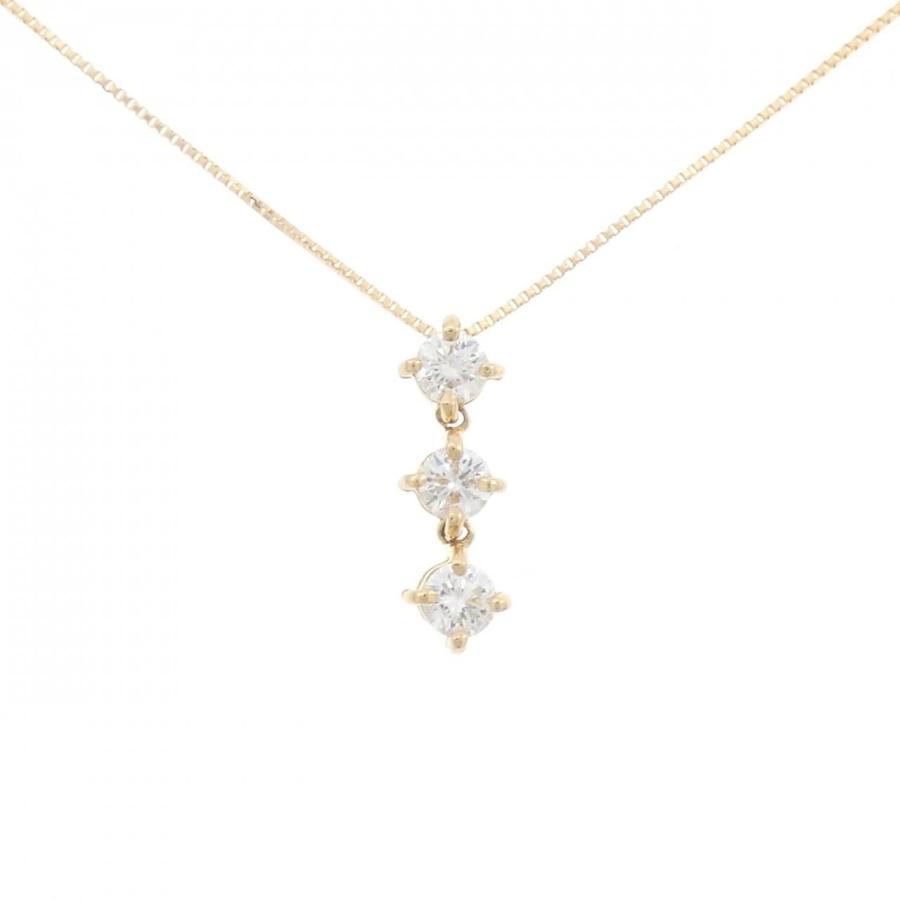 K18YG 2WAY スリーストーン ダイヤモンド ネックレス 0.43CT : KOMEHYO ONLINESTORE Yahoo!店 - 通販 - Yahoo!ショッピング