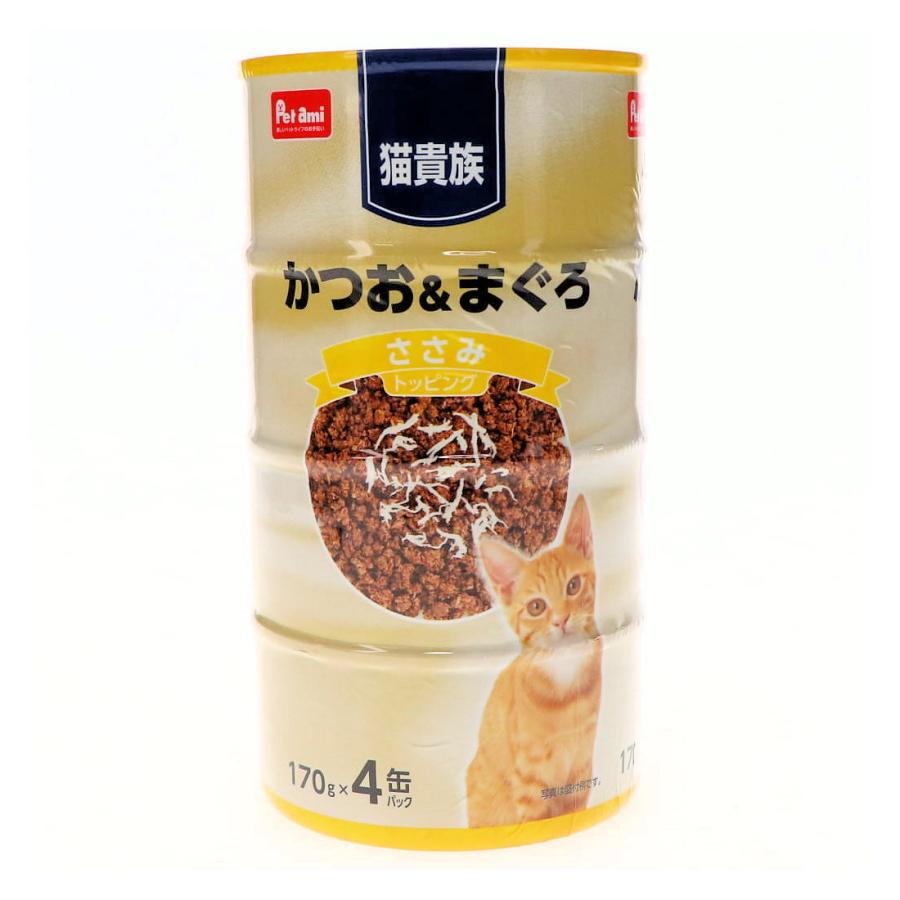 Petami 猫貴族 かつお＆まぐろ ささみ 170g 4缶パック 12個セット : コメリドットコム - 通販 - Yahoo!ショッピング