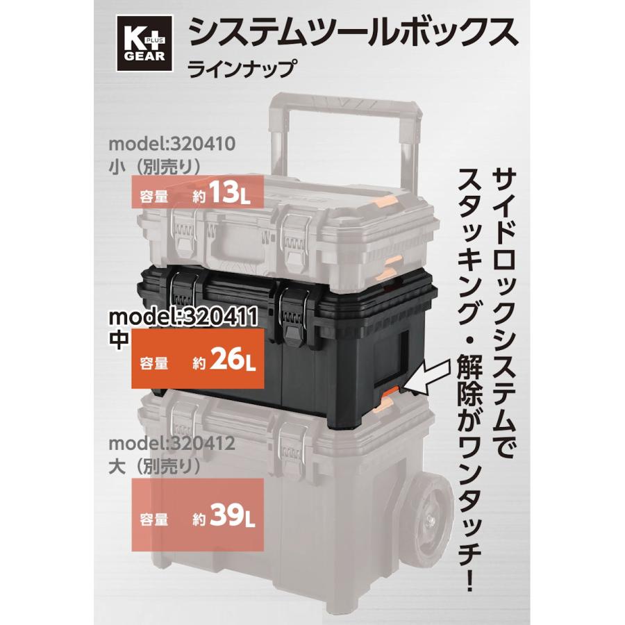 K＋GEAR システムツールボックス 中 320411 : 4920501518551 : コメリドットコム - 通販 - Yahoo!ショッピング