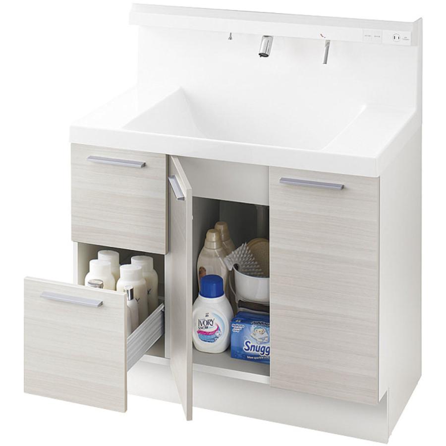 LIXIL INAX 洗面台 R1シリーズ 間口90cm プッシュ水栓 ライトオーク R1H1−905PY−AU／JP2FC :4989236470589:コメリドットコム - 通販 ...