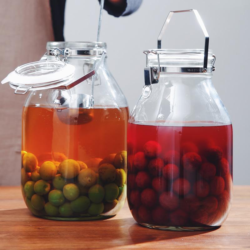 全国送料無料 取手付密封びん 1L 2L 3L 4L 選べる2個セット 梅酒瓶 梅酒ビン 果実酒瓶 保存容器 キャニスター セラーメイト 真空 調味料入れ 星硝 : 小物専科 - 通販 ...