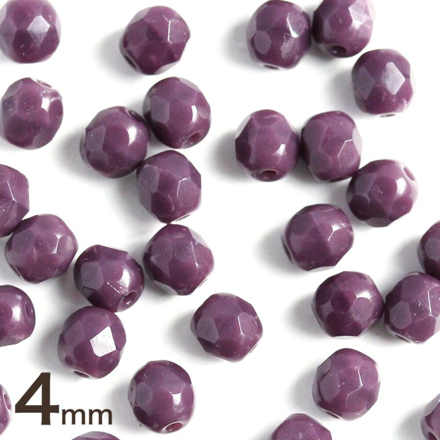 チェコビーズ FP ファイヤーポリッシュ 4mm オペークダークモーブ 約30個 紫 パープル チェコガラス ビーズ パーツ ピアス アクセサリーパーツ : コモレビスタ ビーズ アクセサリー ...