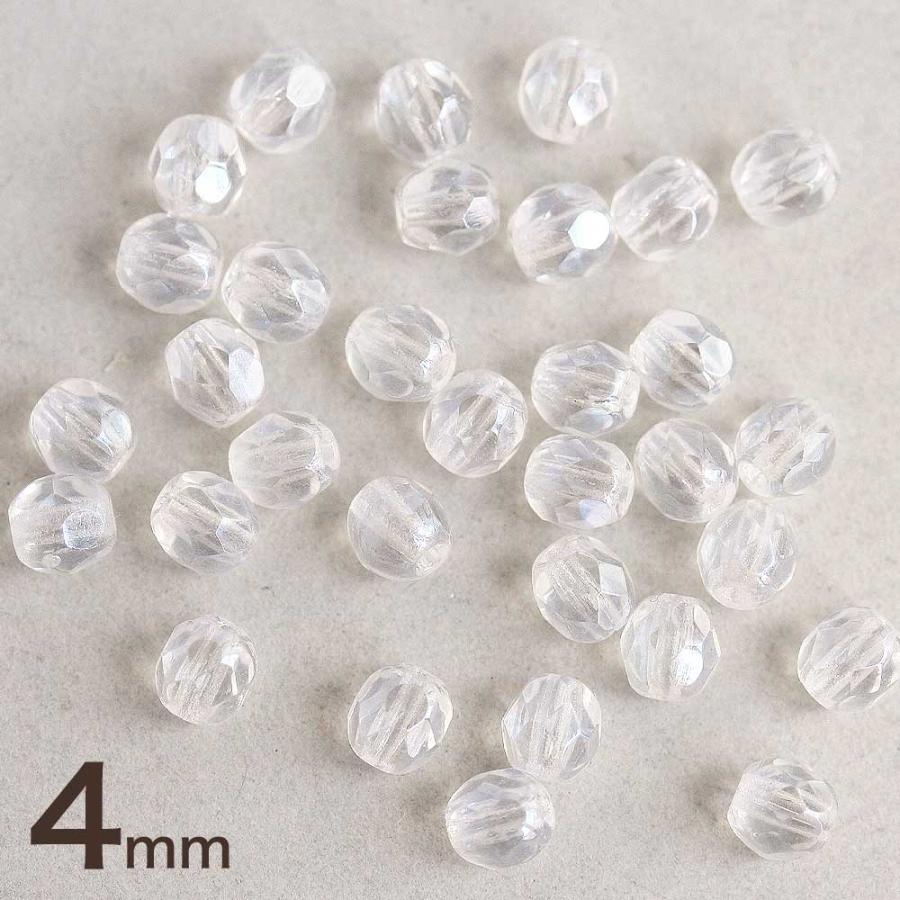 チェコビーズ FP 4mm クリスタルラスター 約30個 アクセサリーパーツ ファイヤーポリッシュ クリア チェコガラス ビーズ パーツ ピアス : コモレビスタ ビーズ アクセサリーパーツ ...