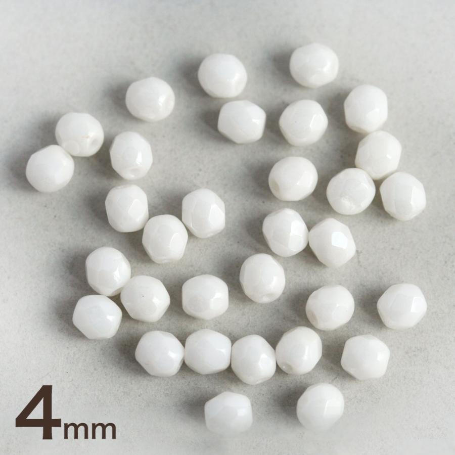 チェコビーズ FP 4mm チョークホワイトラスター 約30個 アクセサリーパーツ ファイヤーポリッシュ 白 チェコガラス ビーズ パーツ ピアス : コモレビスタ ビーズ アクセサリーパーツ ...