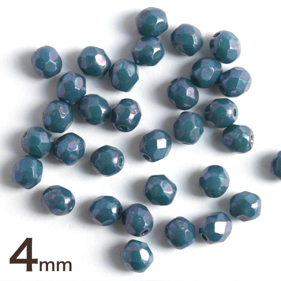チェコビーズ FP 4mm ターコイズパープルラスター 約30個 アクセサリーパーツ ファイヤーポリッシュ 青 クリア チェコガラス ビーズ パーツ ピアス : コモレビスタ ビーズ ...