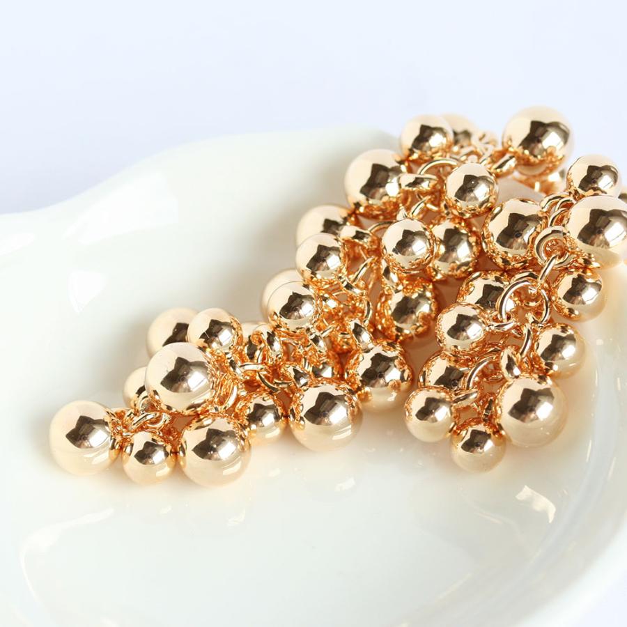 メタルボール6mm8mmチェーン 18Kメッキ 18金 10cm メタルパーツ 手芸 アクセサリーパーツ ハンドメイド パーツ チェーン ピアス イヤリング : コモレビスタ ビーズ ...