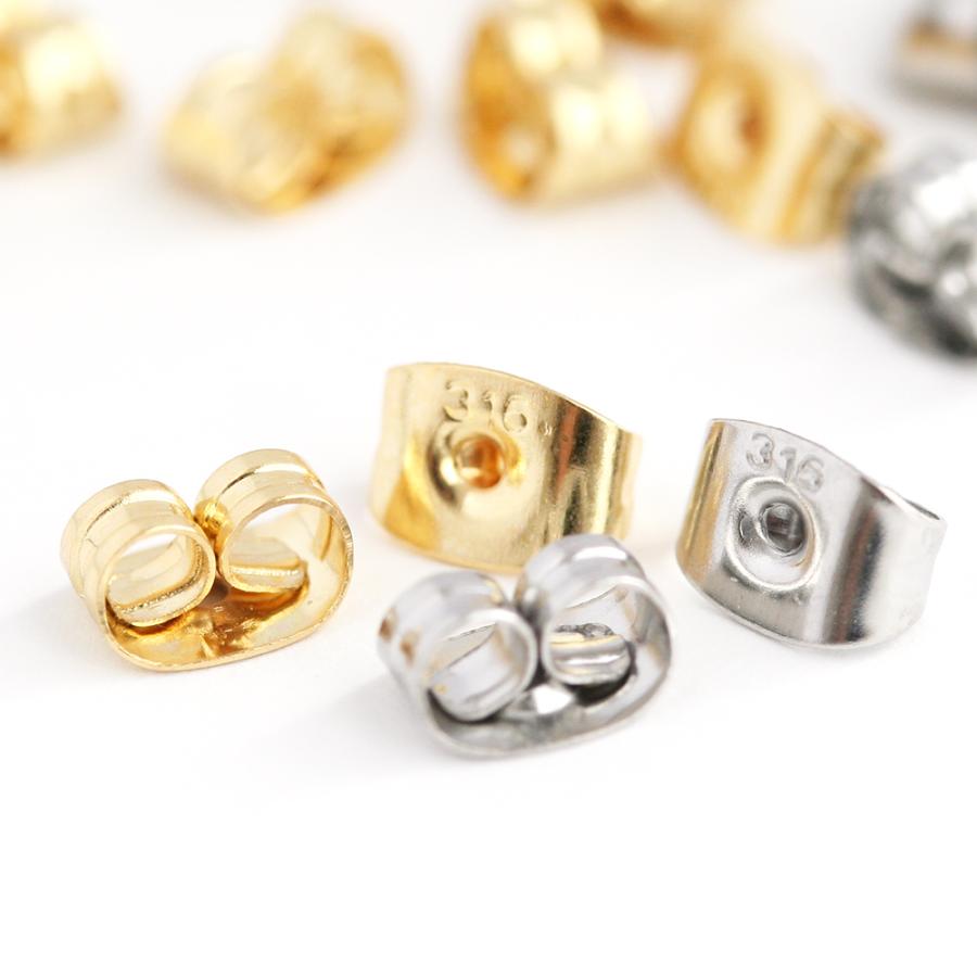 サージカルステンレス ピアスキャッチ 6mm ゴールド シルバー 20個入り アクセサリーパーツ L316 メタルパーツ 手芸 ハンドメイド パーツ ピアス イヤリング :pp03112:コ ...