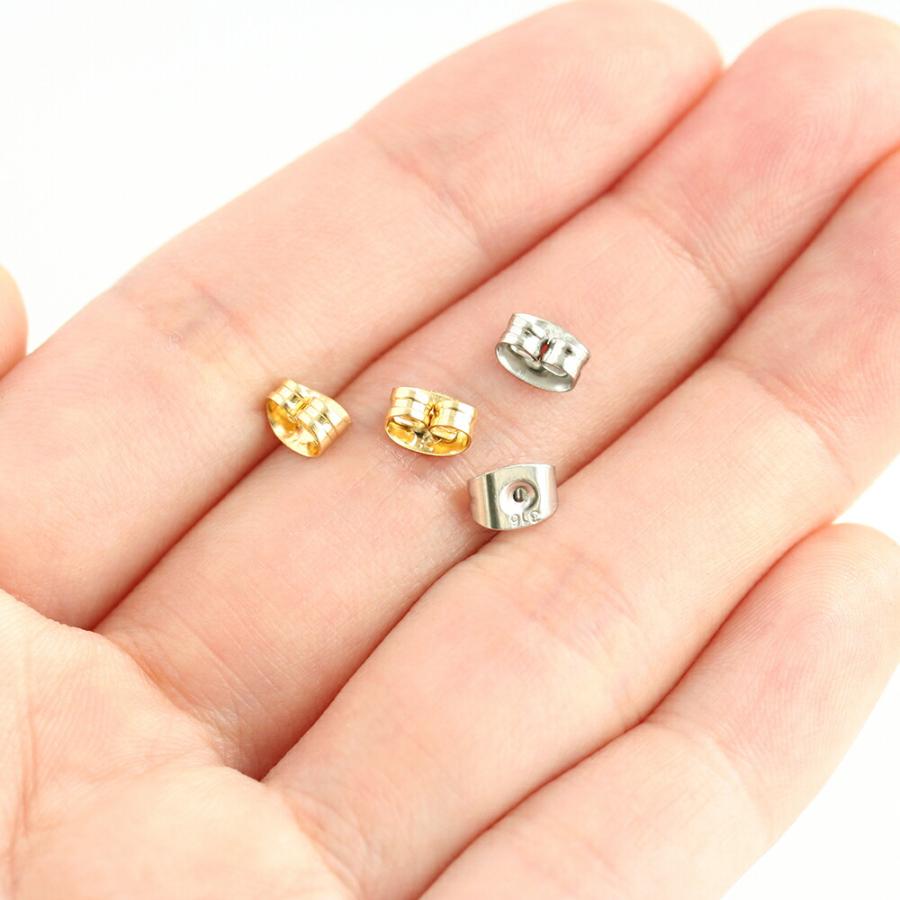 サージカルステンレス ピアスキャッチ 6mm ゴールド シルバー 20個入り アクセサリーパーツ L316 メタルパーツ 手芸 ハンドメイド パーツ ピアス イヤリング : コモレビスタ ...