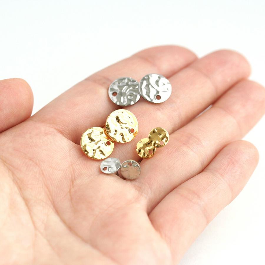 サージカルステンレス ラウンドスタッドピアスパーツ 6mm 10mm ゴールド シルバー 2個 アクセサリーパーツ L316 ニッケルフリー ハンドメイド ピアス イヤリング : コモレビスタ ...