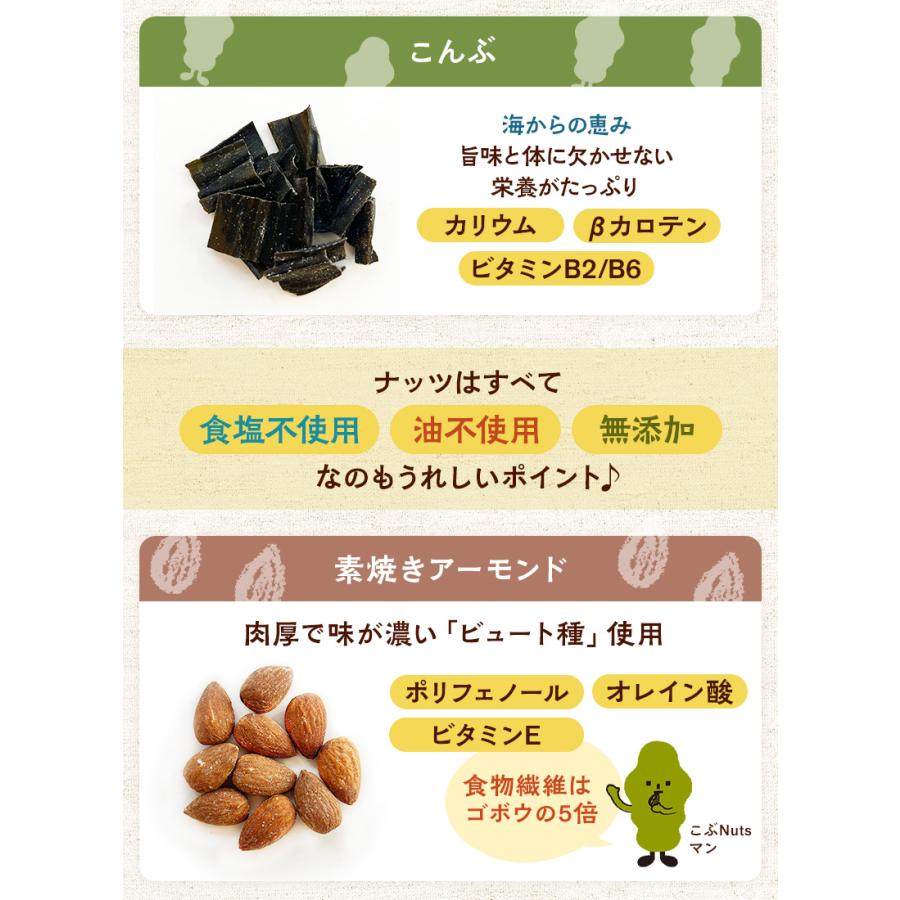 昆布専門問屋 源蔵屋 ミックスナッツ こぶNuts 255g[1袋] ナッツは食塩不使用油不使用無添加 4種 無塩 くるみ アーモンド カシューナッツ ピスタチオ 味付き昆布 チャック付き袋 ...