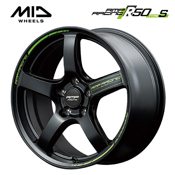 エムアイディー MIDレーシング R50 タイプS セミグロスブラック 17×7 +48 5/114.3 73.1新品ホイール1本 : タイヤホイール専門店コニシタイヤ - 通販 ...
