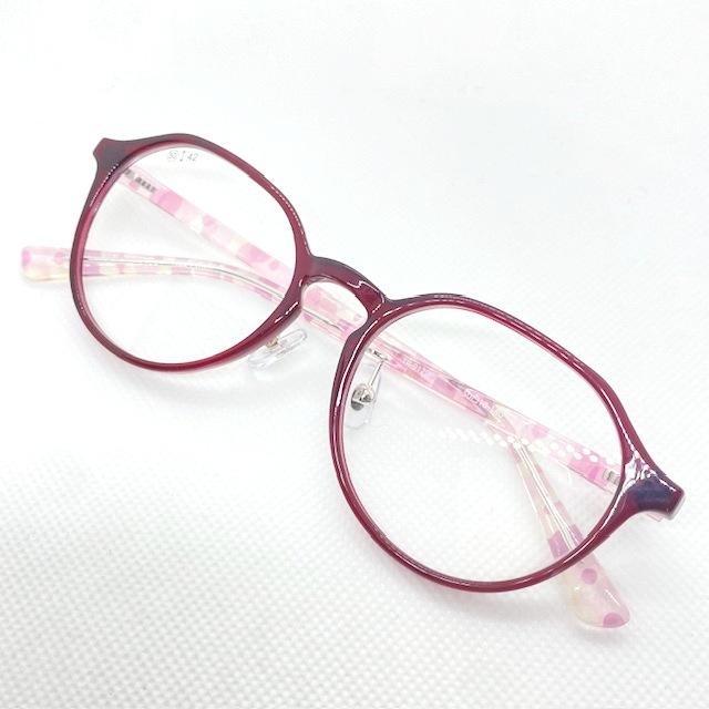 藤田工学株式会社 TR 9129 P C-4 メガネフレーム KTM ボストン ウェリントン 鯖江ブランド 赤 ピンク ドット レンズ入替可能 ...