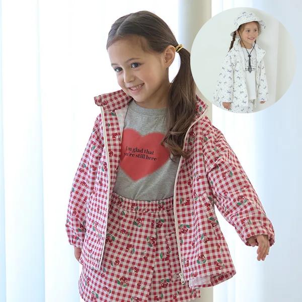 Lycee mine リセマイン【撥水加工】バックフリルAラインマウンテンパーカ 収納袋付き 100 110 120 130 140 150cm アカ レッド ラベンダー パープル 紫色 ...