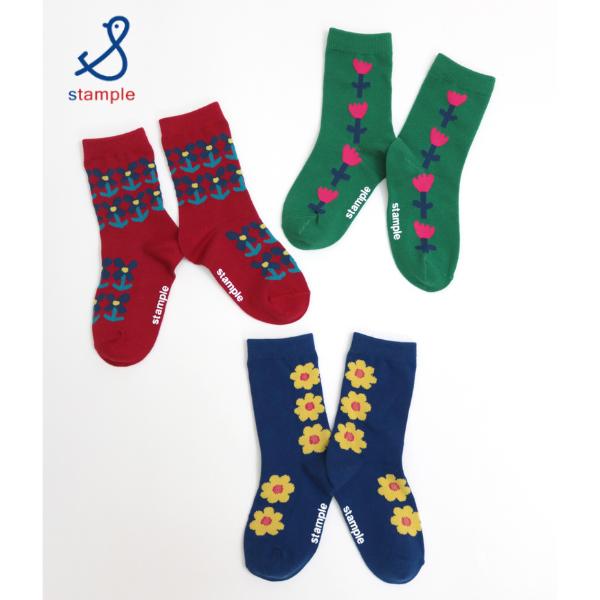 stample stample／スタンプル 子供 チアフルフラワー クルーソックス 3足組 女の子 : 子供服と雑貨のお店KOOKA - 通販 - Yahoo!ショッピング