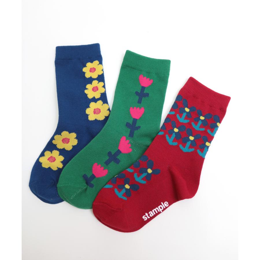 stample stample／スタンプル 子供 チアフルフラワー クルーソックス 3足組 女の子 : 子供服と雑貨のお店KOOKA - 通販 - Yahoo!ショッピング