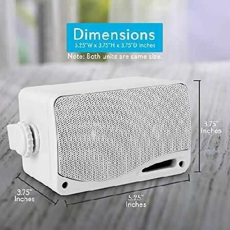 Pyle PLMR24 200W 3.5 inch 3-Way Weather Proof Marine Mini Box Speaker System Pair - White : ショップ ...