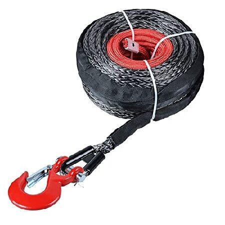 合成ウインチロープラインケーブル 保護スリーブ付き ATV UTV トラック ボート Ramsey 95 feet x 3/8 inch - 20,500 lbs A05-140-AMP-3 ...