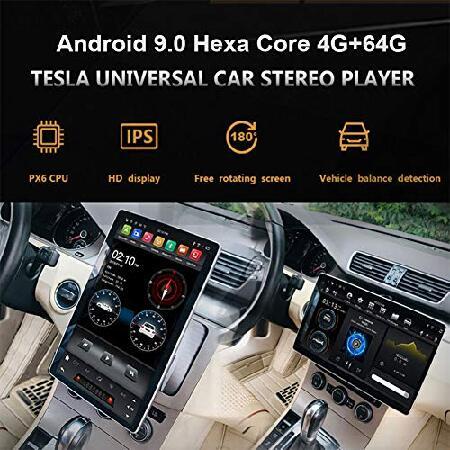 FLYUNICE Universal 12.8 Inch Tesla Style 2 Din Android 9.0 Car Stereo ...