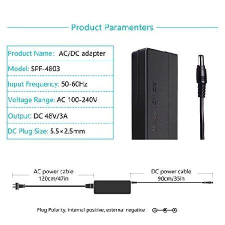 Snsnlent AC DC 48V 3A Power Supply Adapter 144W 48V Charger 48V 3A ...